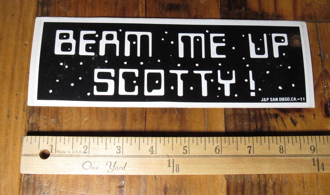 Vintage 80's Beam Me up Scotty Bumper Sticker Star Trek - Etsy