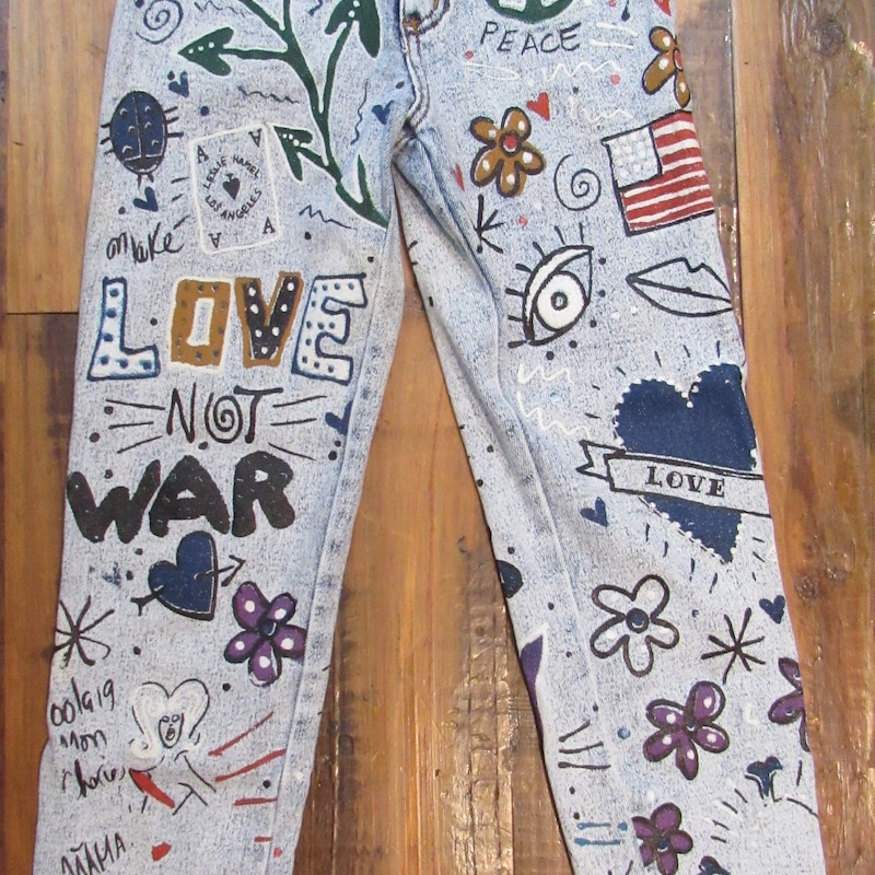 Hand Painted Jeans - Etsy