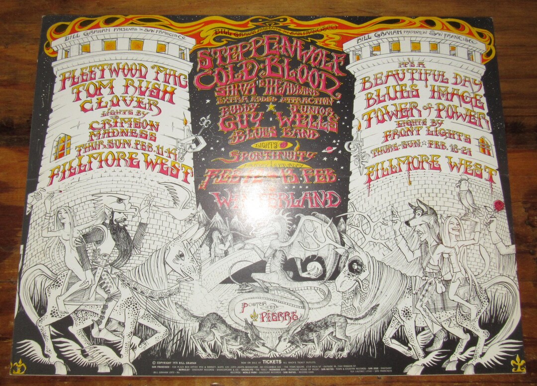 Vintage 70's 1971 Fleetwood Mac Concert Poster Flyer Handbill Mailer ...