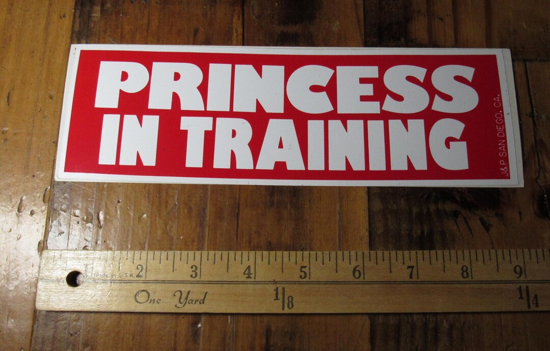 Vintage 80's Princess in Training Bumper Sticker - Etsy
