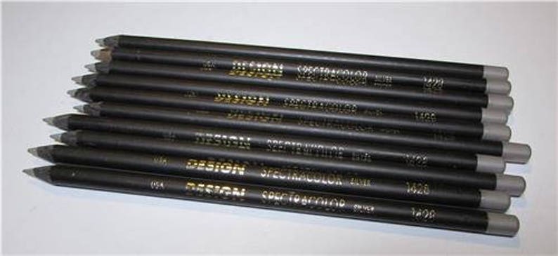 Lot of 10 Vintage Design Spectracolor Pencils Silver 1428 OOP | Etsy