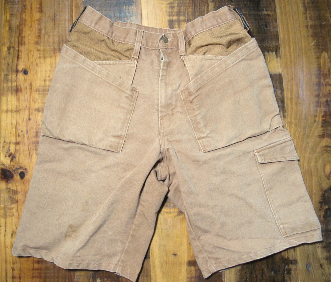 Vintage Y2K 2001 Skillers Brown Canvas Multi Pocket Work Shorts Size 32 ...