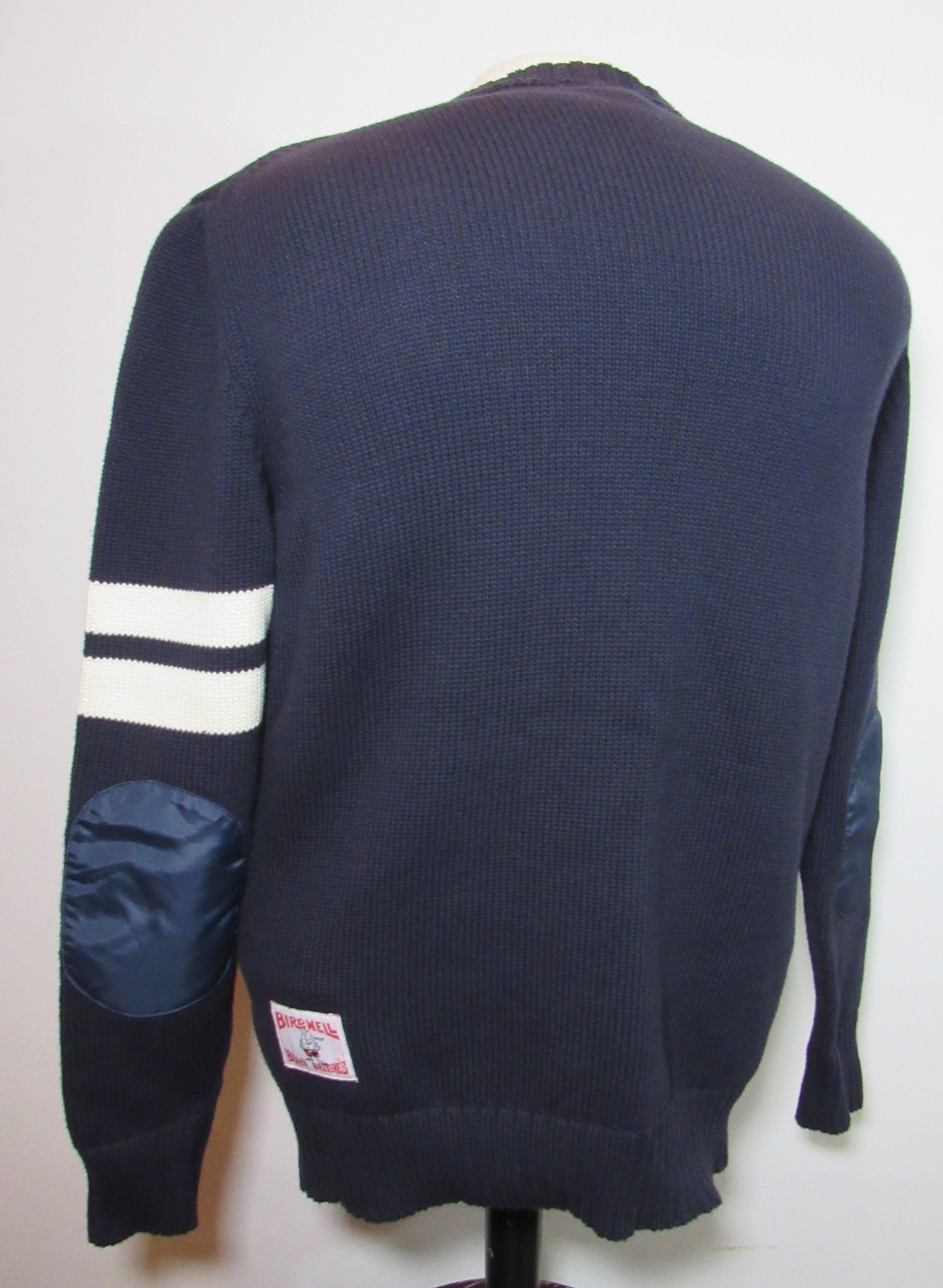 Birdwell Beach Britches Navy Blue Knit Sweater Mens Size Medium Made in ...
