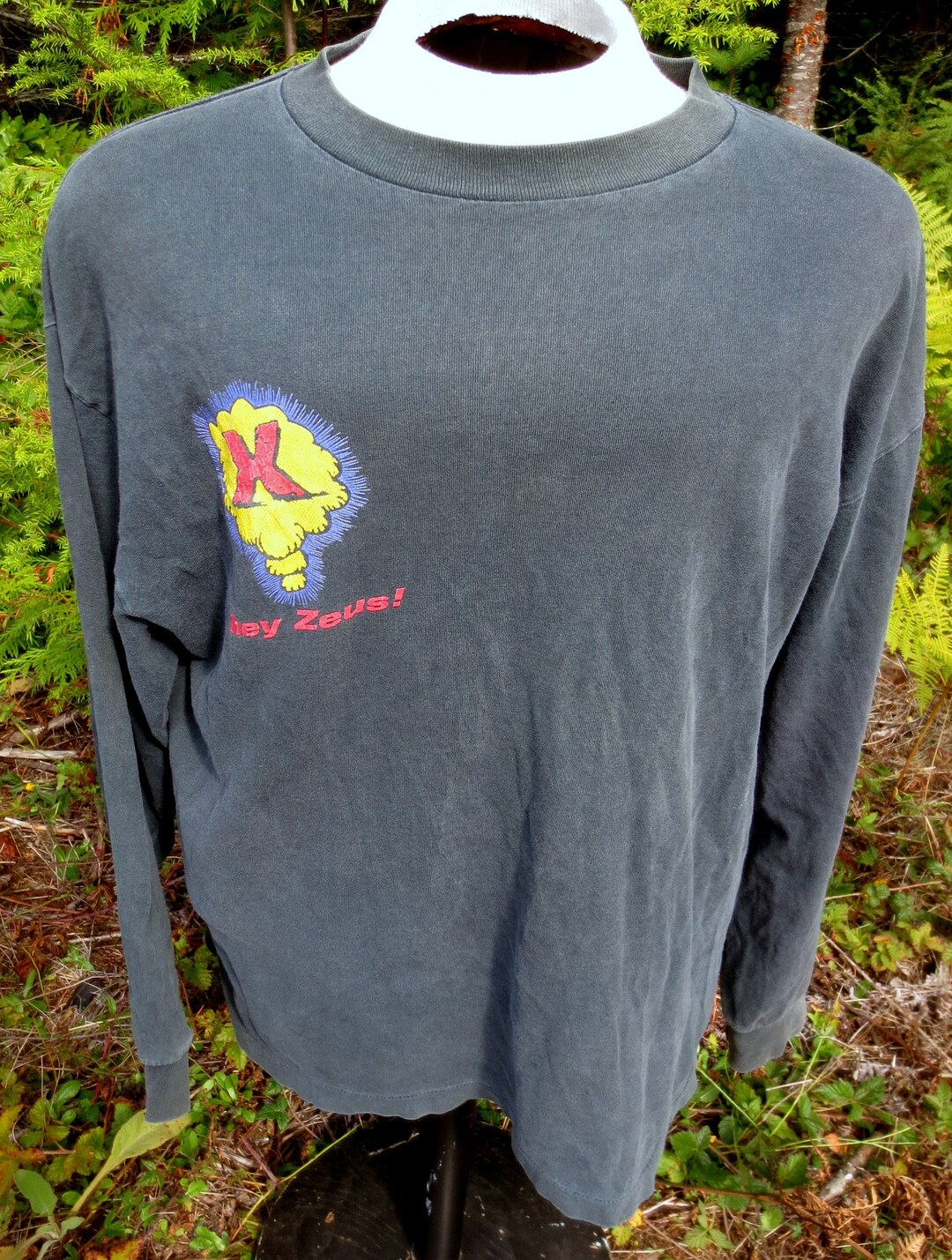 Vintage 90's X Hey Zeus Long Sleeve Shirt Tshirt Size XL or Large L ...