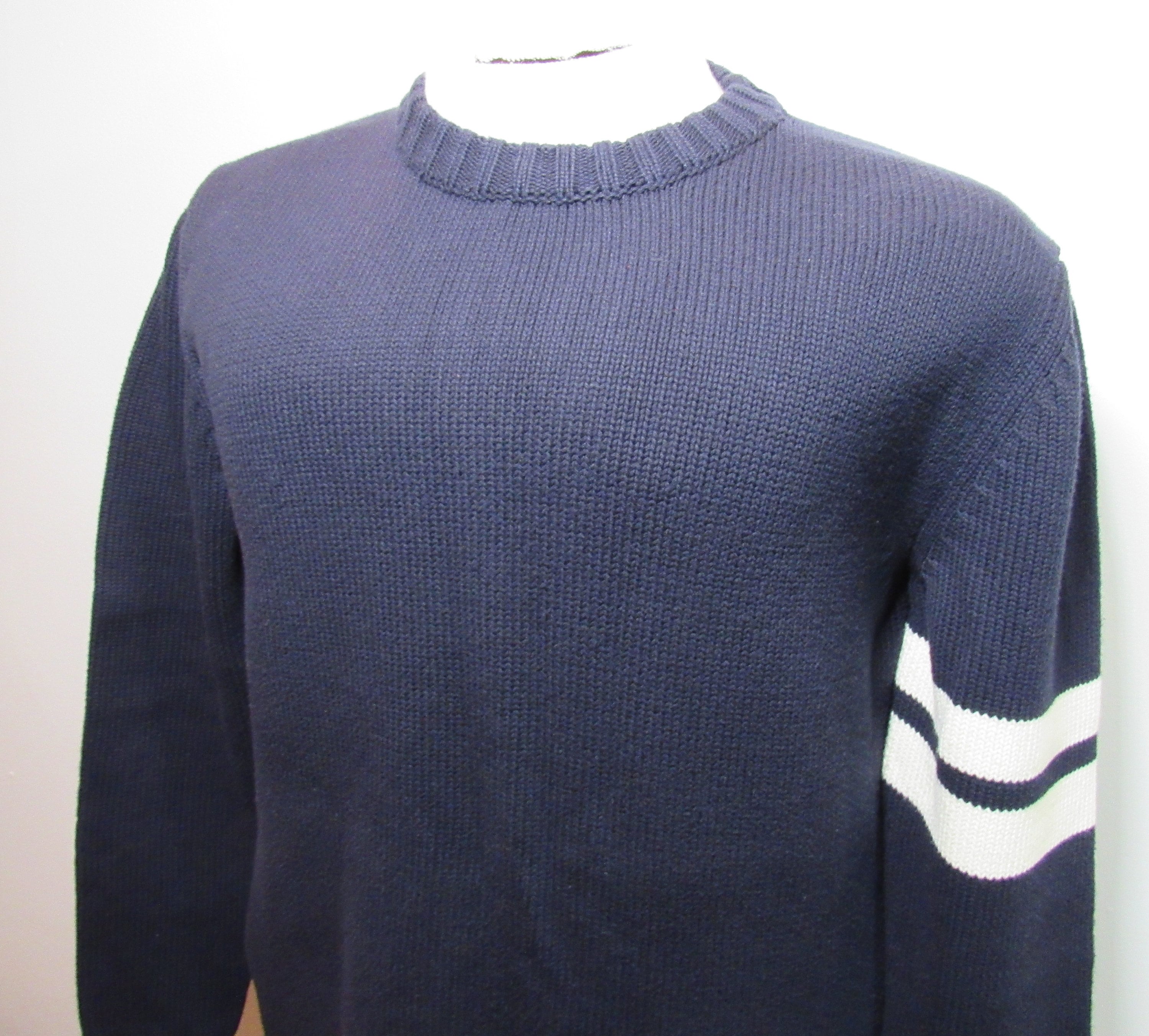 Birdwell Beach Britches Navy Blue Knit Sweater Mens Size Medium Made in USA Crewneck Pullover - Etsy