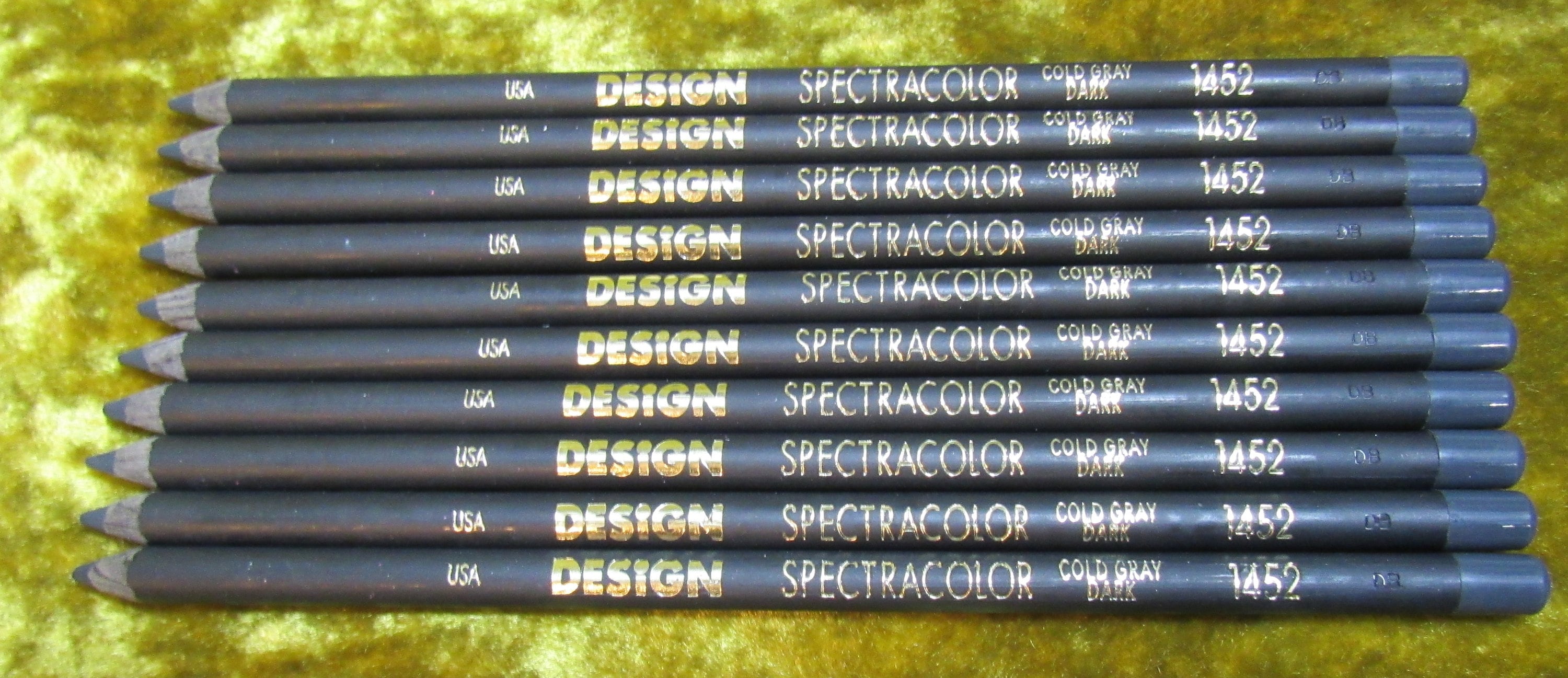 Lot of 10 Vintage Design Spectracolor Pencils Cold Gray Dark 1452 OOP ...