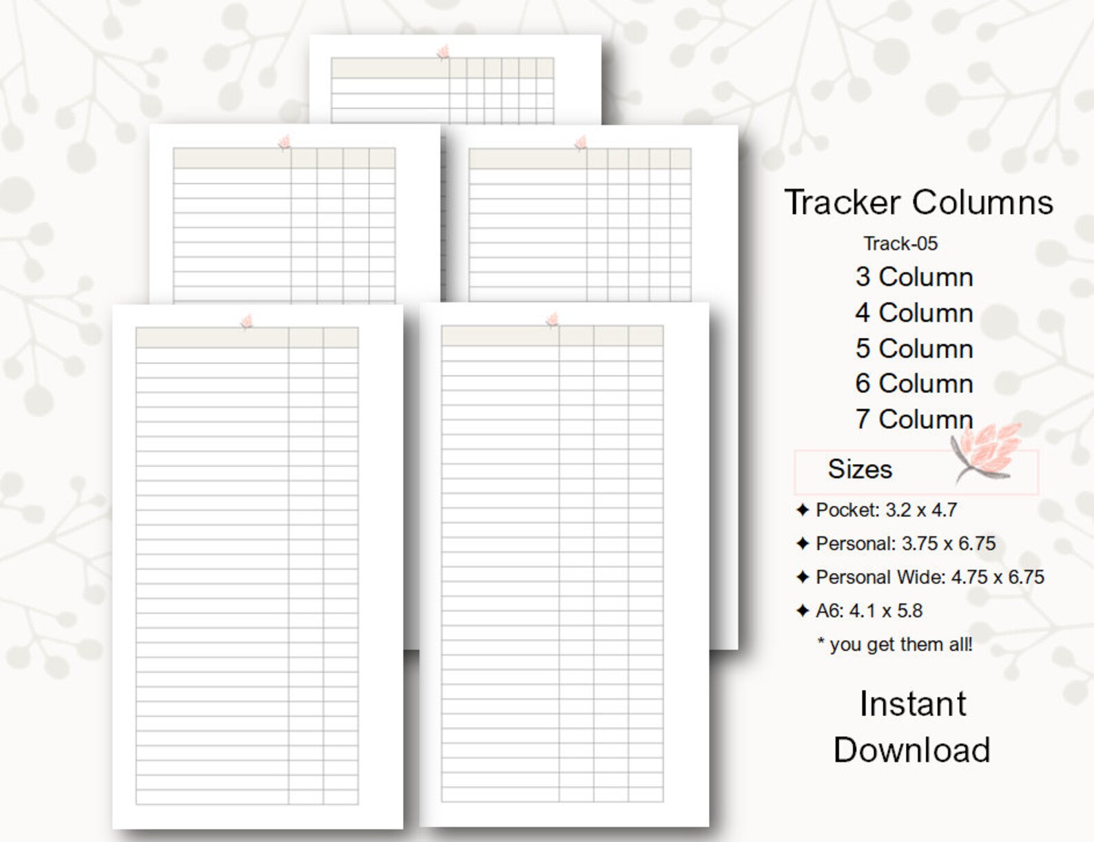 Column Tracker Bundle Column Tracker Tracker Columns | Etsy
