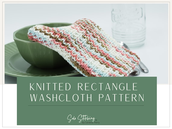 Knitted Rectangle Washcloth Pattern - Etsy