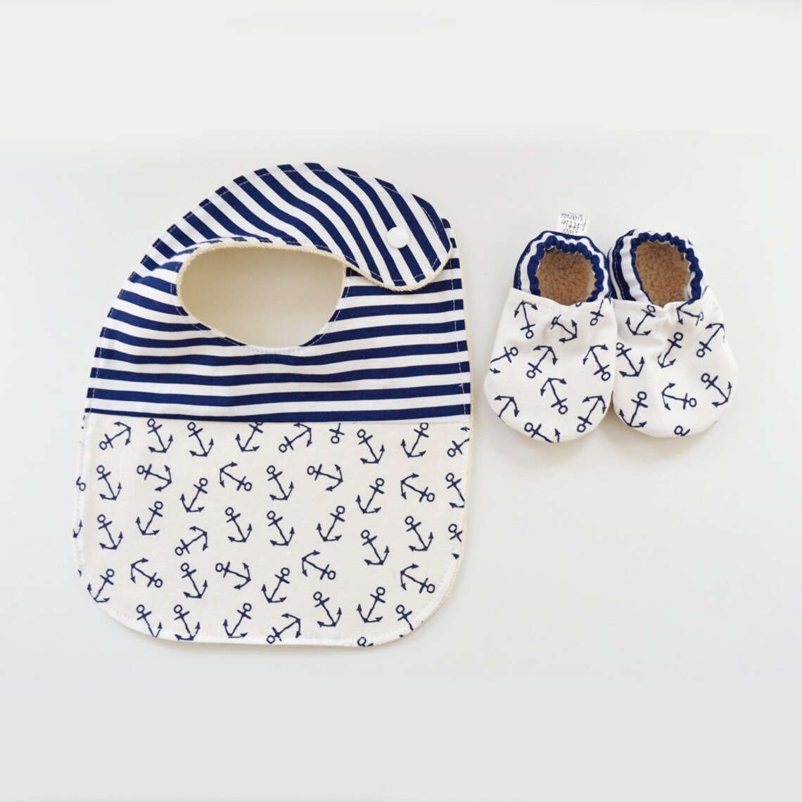 Nautical Baby Booties - Nautical Baby Clothes - Soft Soled Shoes ...