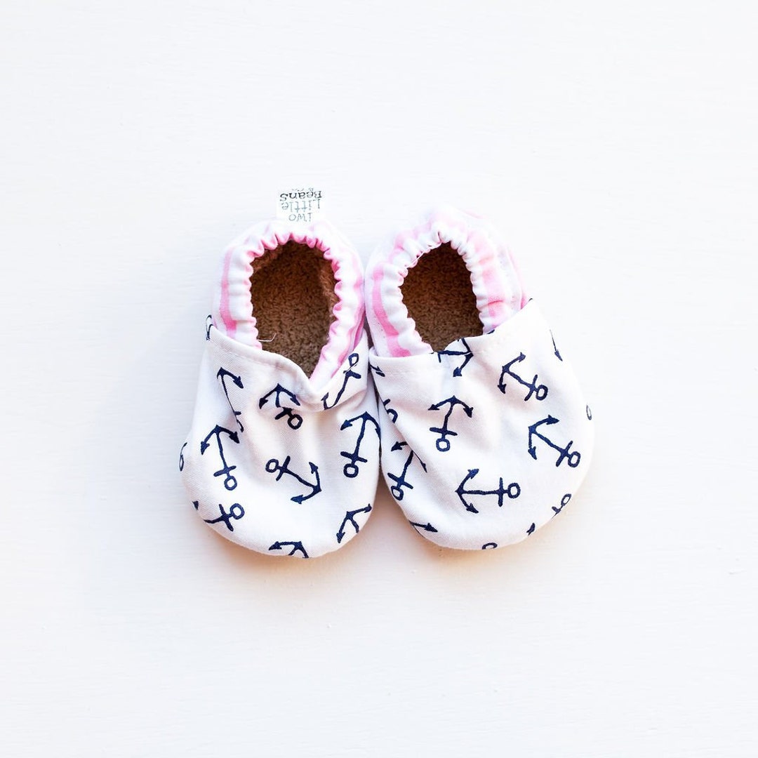 Nautical Baby Booties - Nautical Baby Clothes - Soft Soled Shoes ...