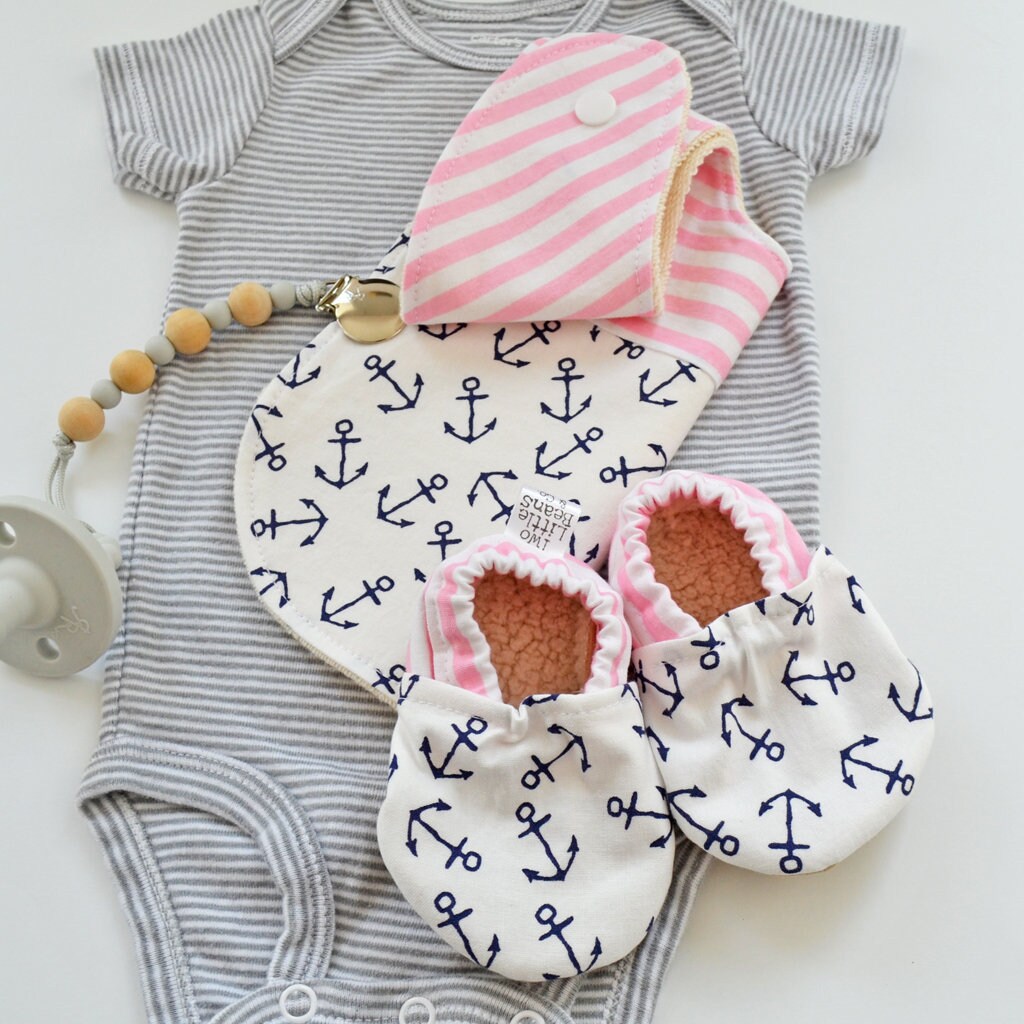 Nautical Baby Booties Nautical Baby Clothes Soft Soled | Etsy