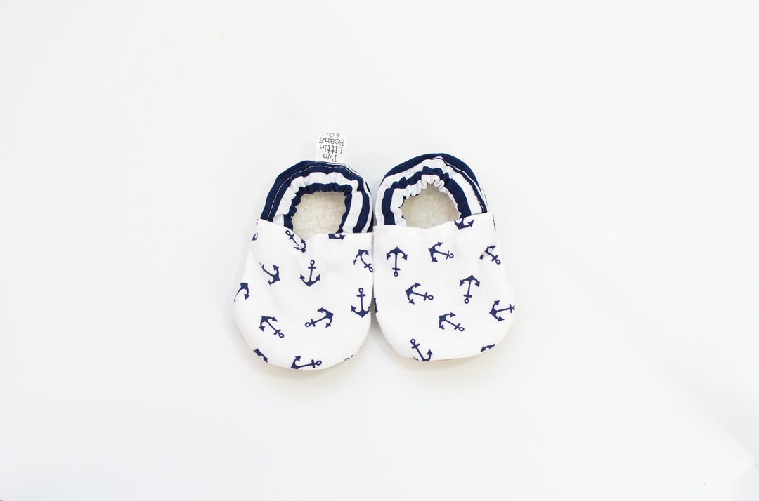 Nautical Baby Booties - Nautical Baby Clothes - Soft Soled Shoes ...