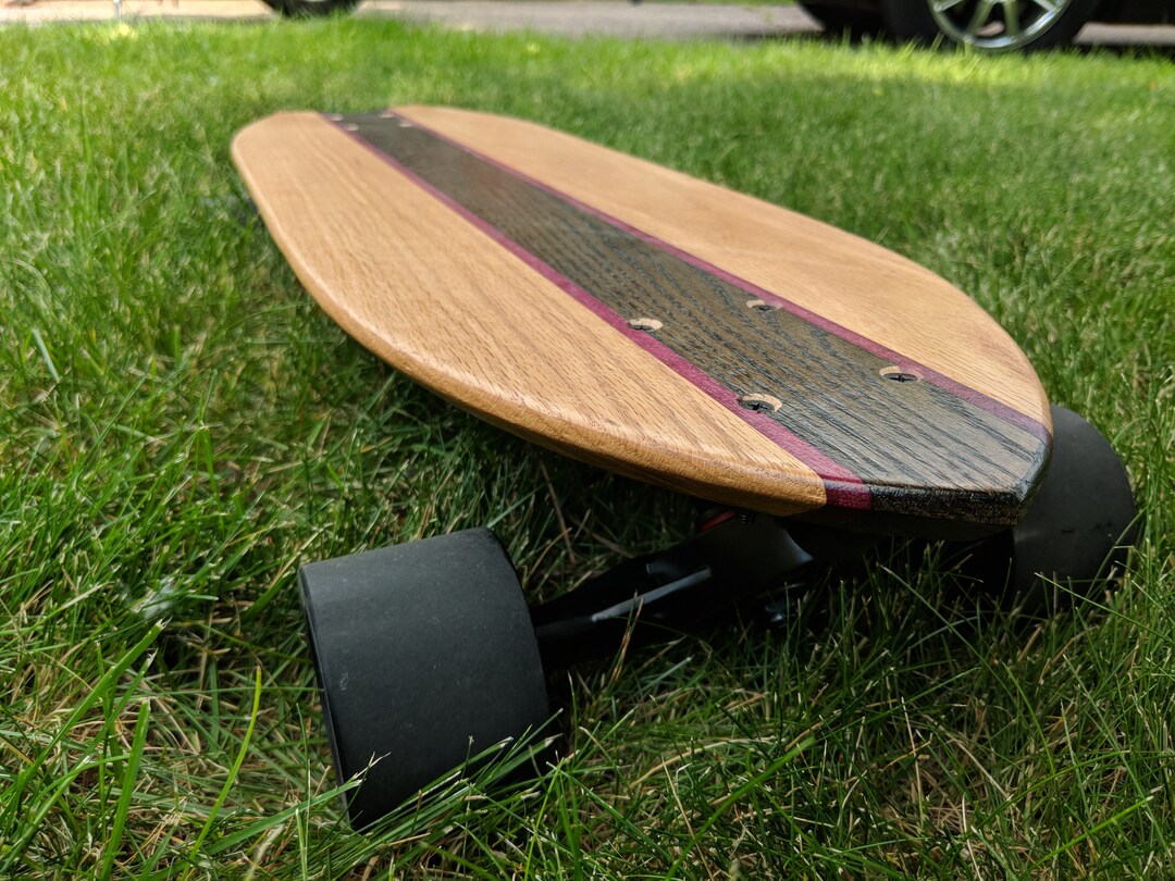 Hardwood "little Luau" Longboard (oak and Purpleheart) Handmade 28" X 8 ...