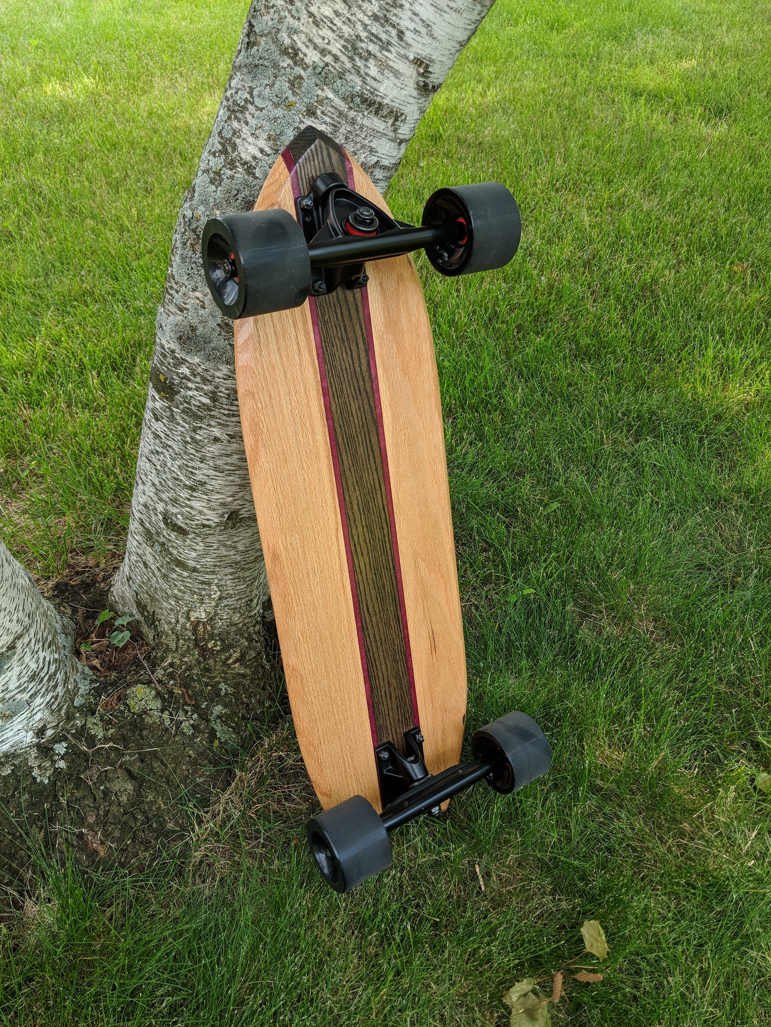 Hardwood "little Luau" Longboard (oak and Purpleheart) Handmade 28" X 8 ...