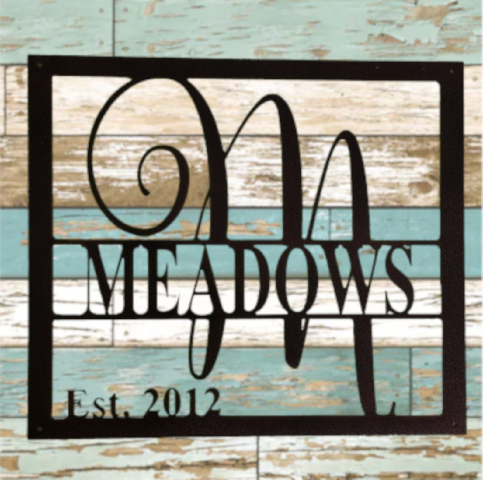 Personalized Metal Split Monogram Square Sign With Family Name - Etsy