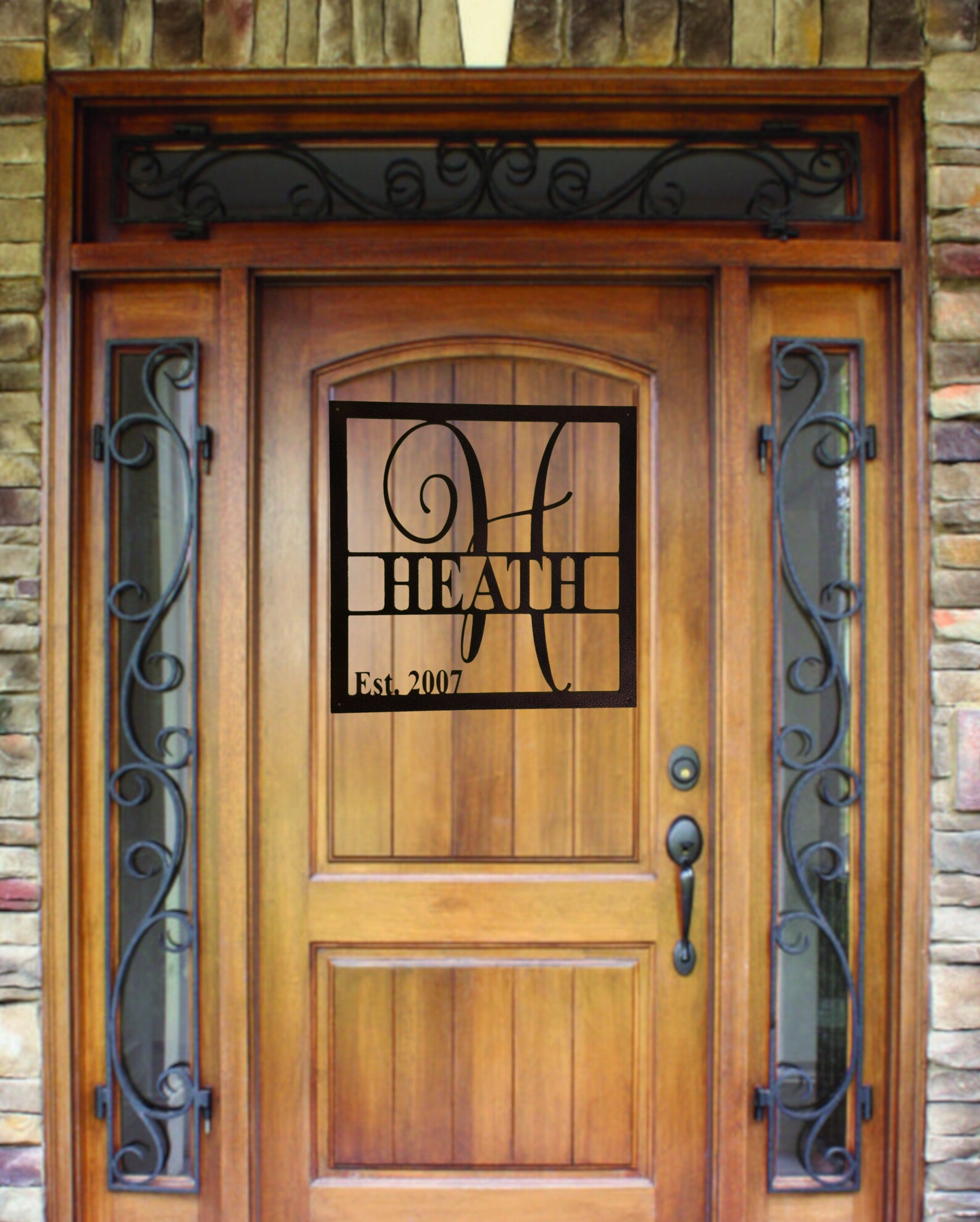 Personalized Metal Split Monogram Square Sign With Family Name - Etsy