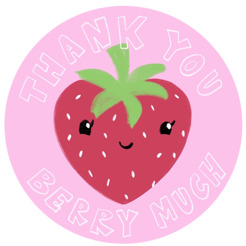 Thank You Berry Much Strawberry Sticker Digital Download - Etsy