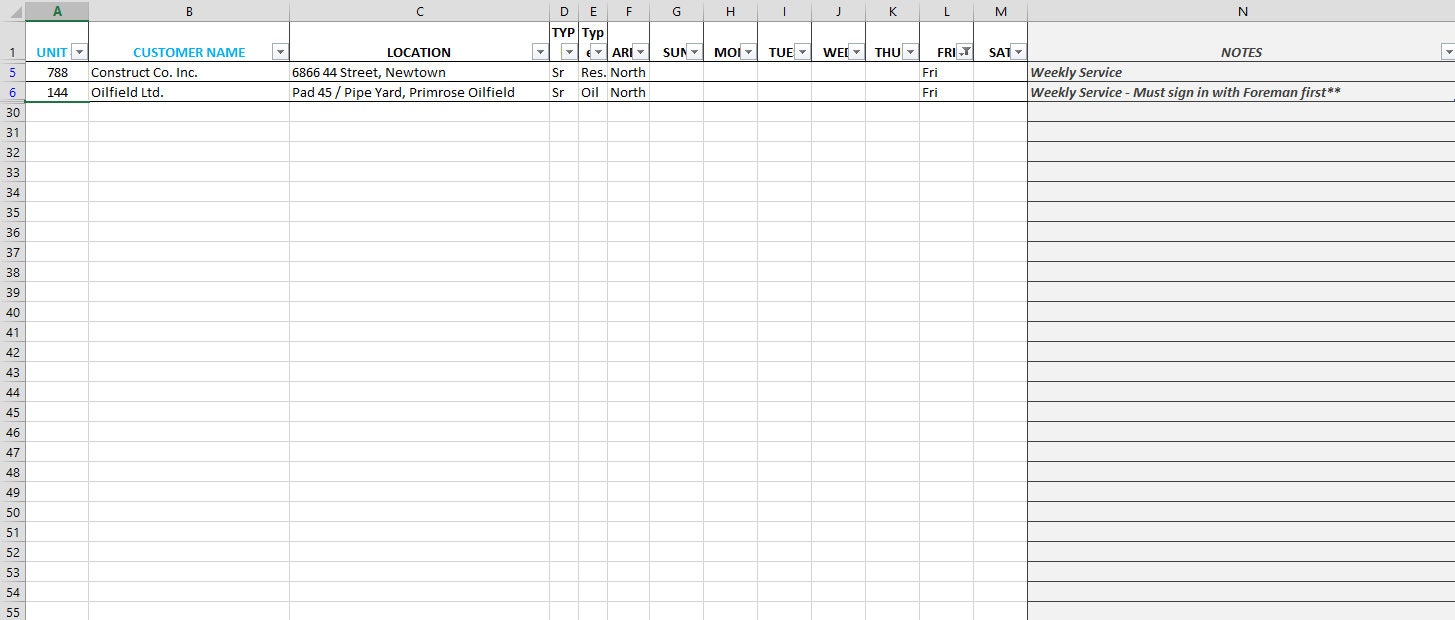 Service Tracker / Dispatch Sheet / Rental Tracker / Service Schedule - Etsy