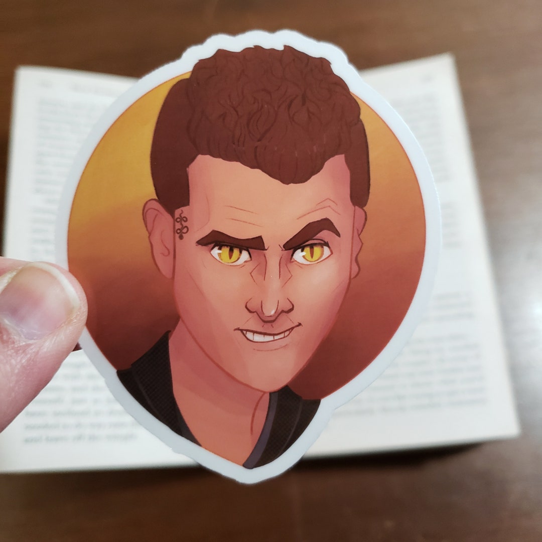 Crowley Portrait Sticker Good Omen Fan Art Vinyl Sticker Book Worm Gift ...