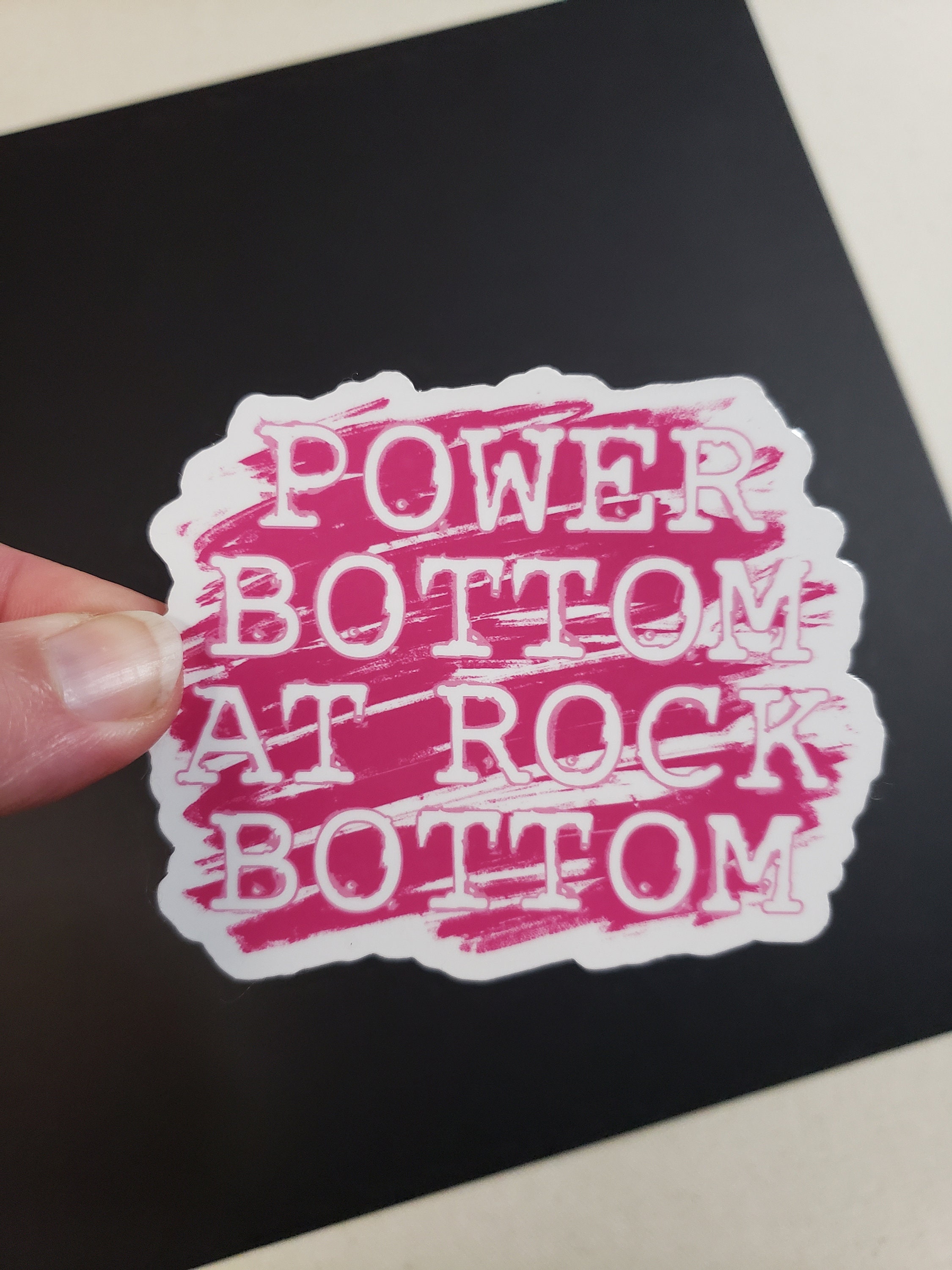 Angel Dust Powerbottom Ar Rock Bottom Sticker Hazbin Hotel Inspired ...