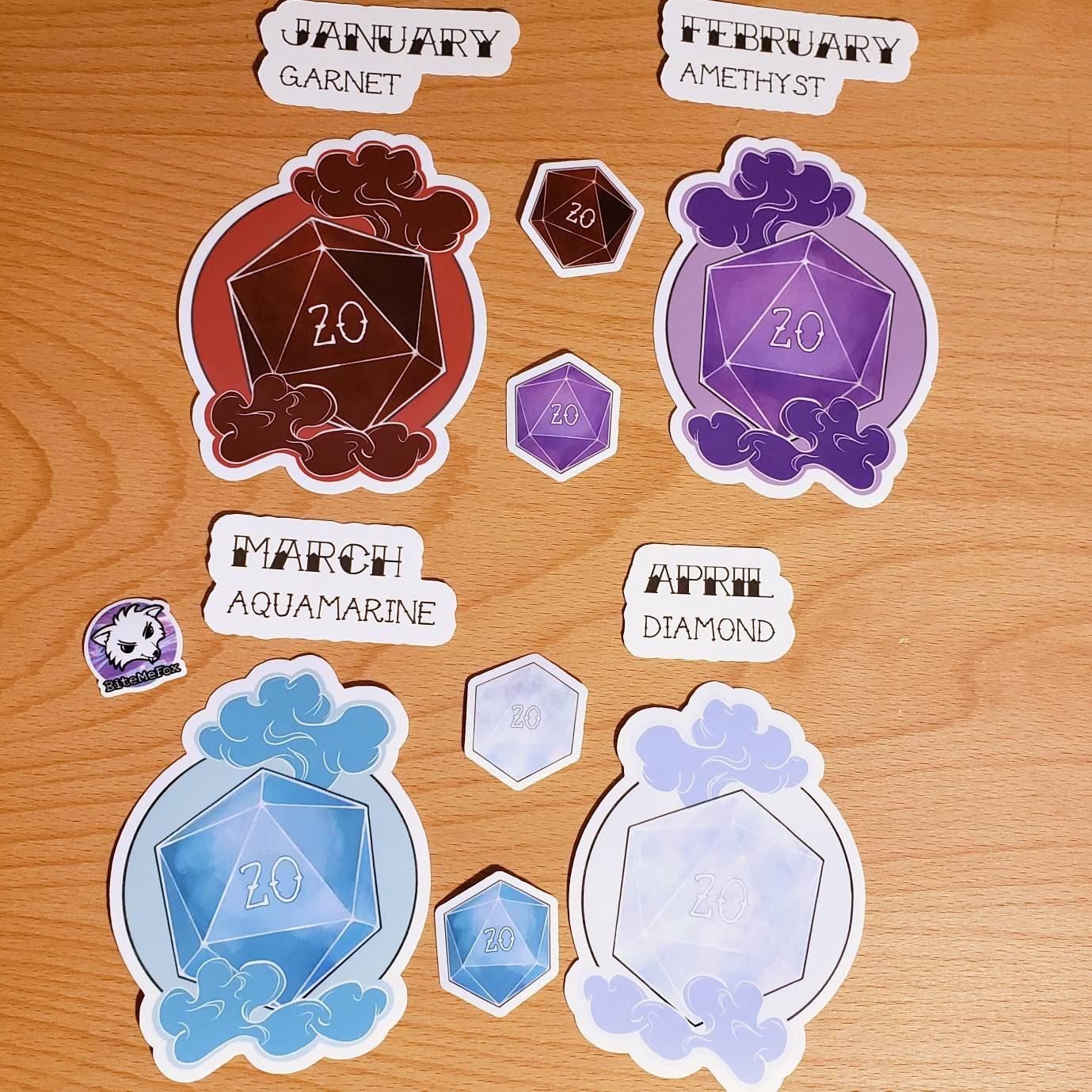 Birthstone D20 Sticker MTG Sticker D&D Tabletop D20 - Etsy