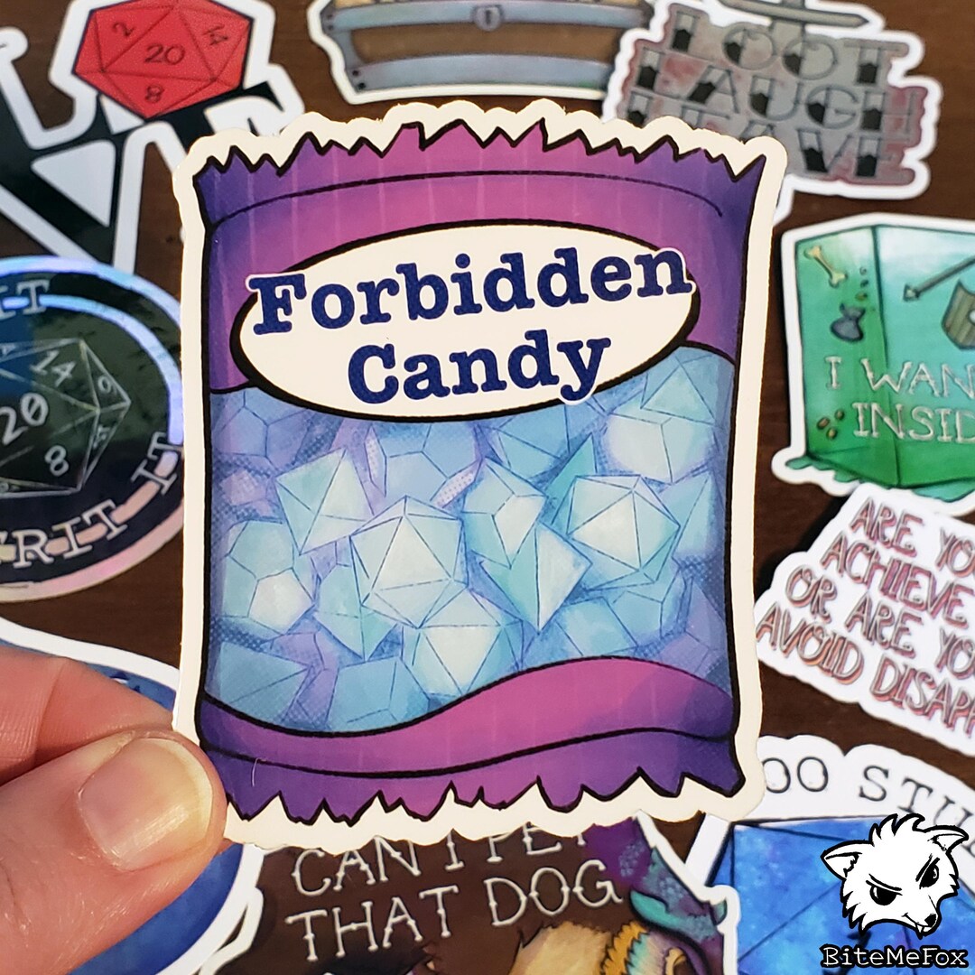 Forbidden Candy Dice Sticker | D&D Tabletop D20 Sticker | MTG Sticker ...