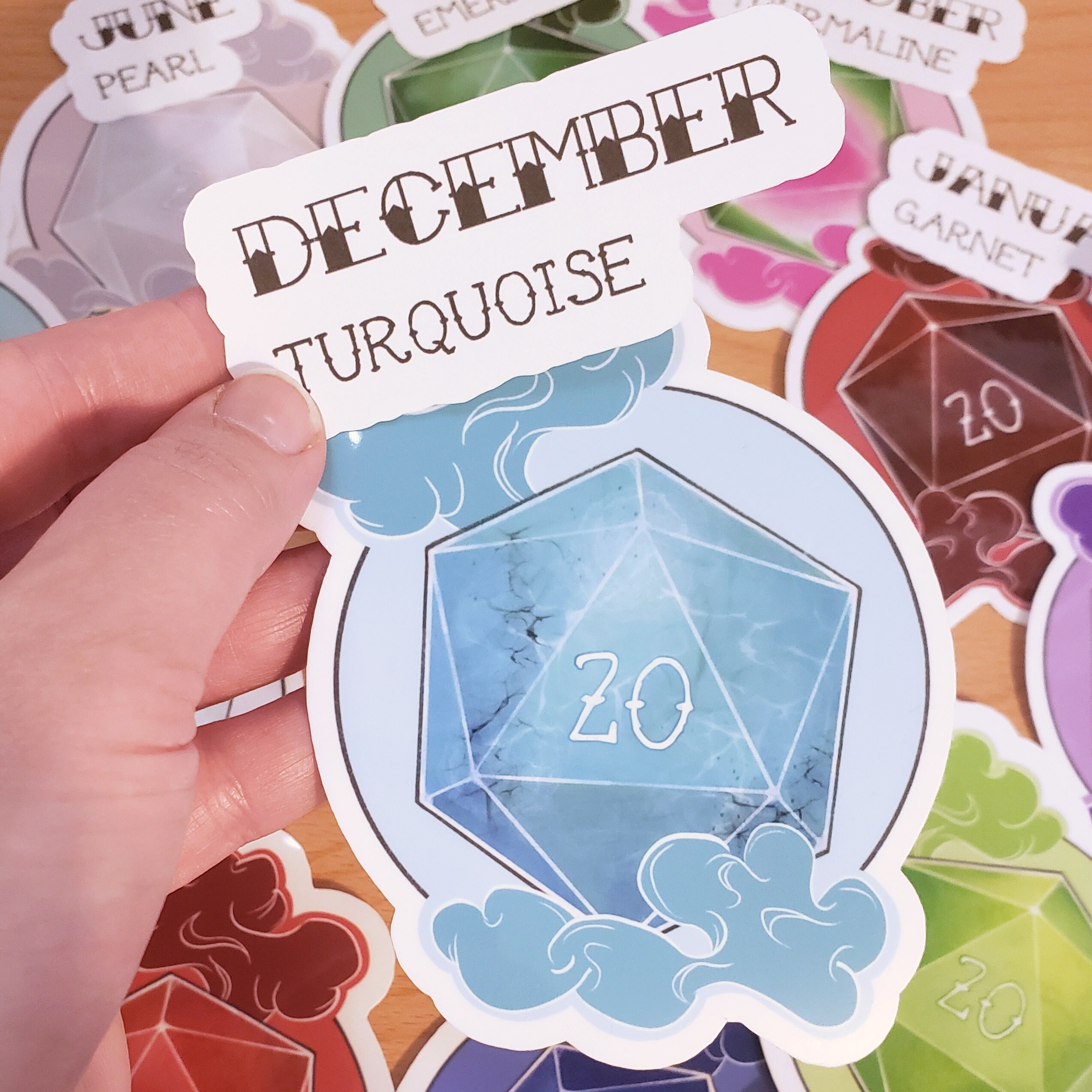 Birthstone D20 Sticker MTG Sticker D&D Tabletop D20 - Etsy