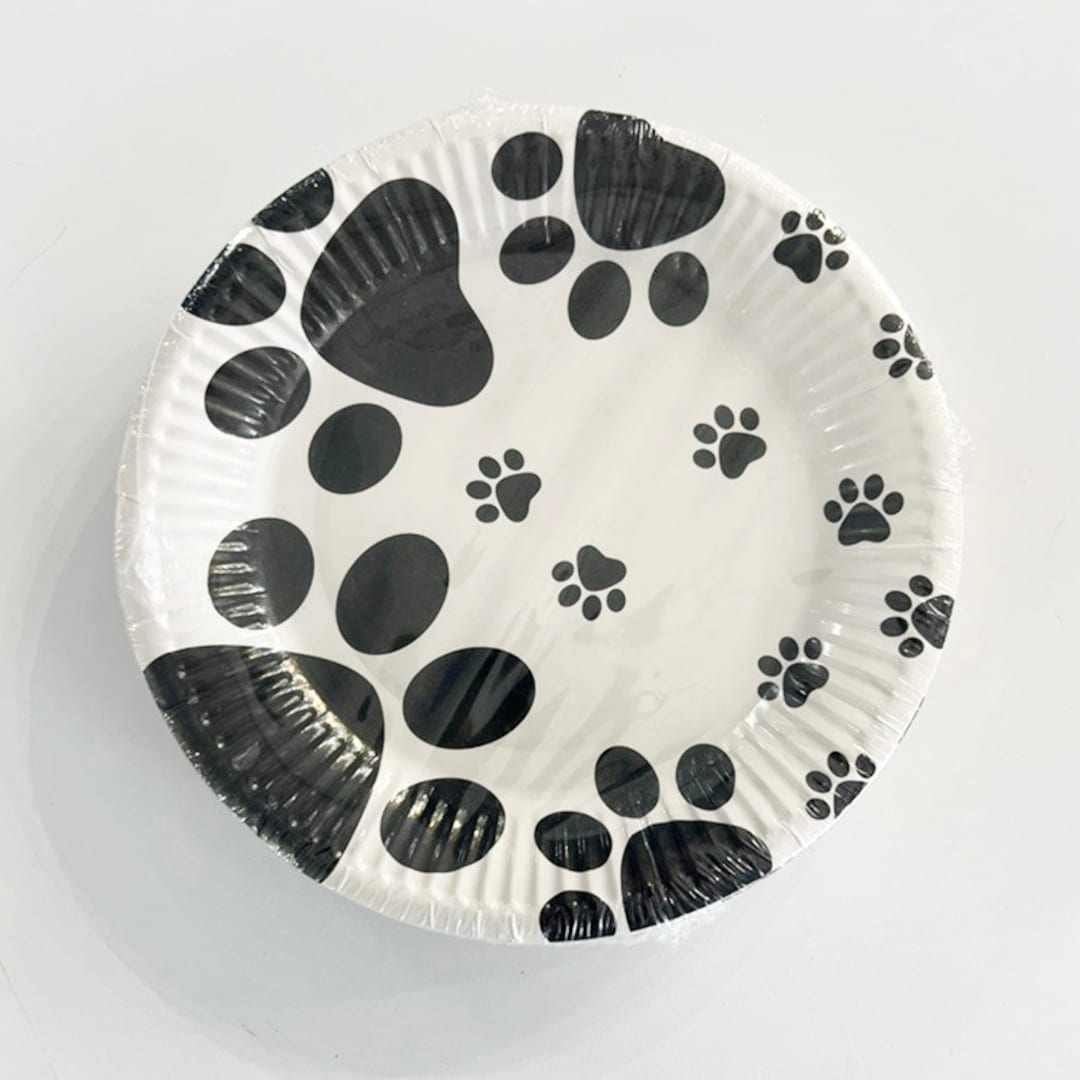 Paw Print Plates 8ct Doggy Party Plates Cat Themed Party Plates Animal ...