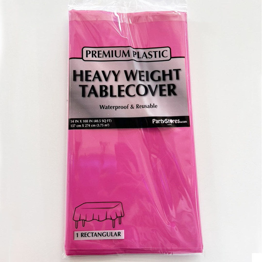 Hot Pink Plastic Table Cover Bright Pink Heavy Duty Table Cover Plastic ...