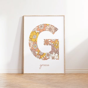 PRINTABLE FILE - Boho Girls Name Art Personalized - Girls Nursery Wall ...