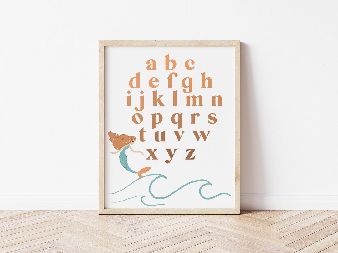 Mermaid ABC Print Kids Wall Art - Etsy Australia
