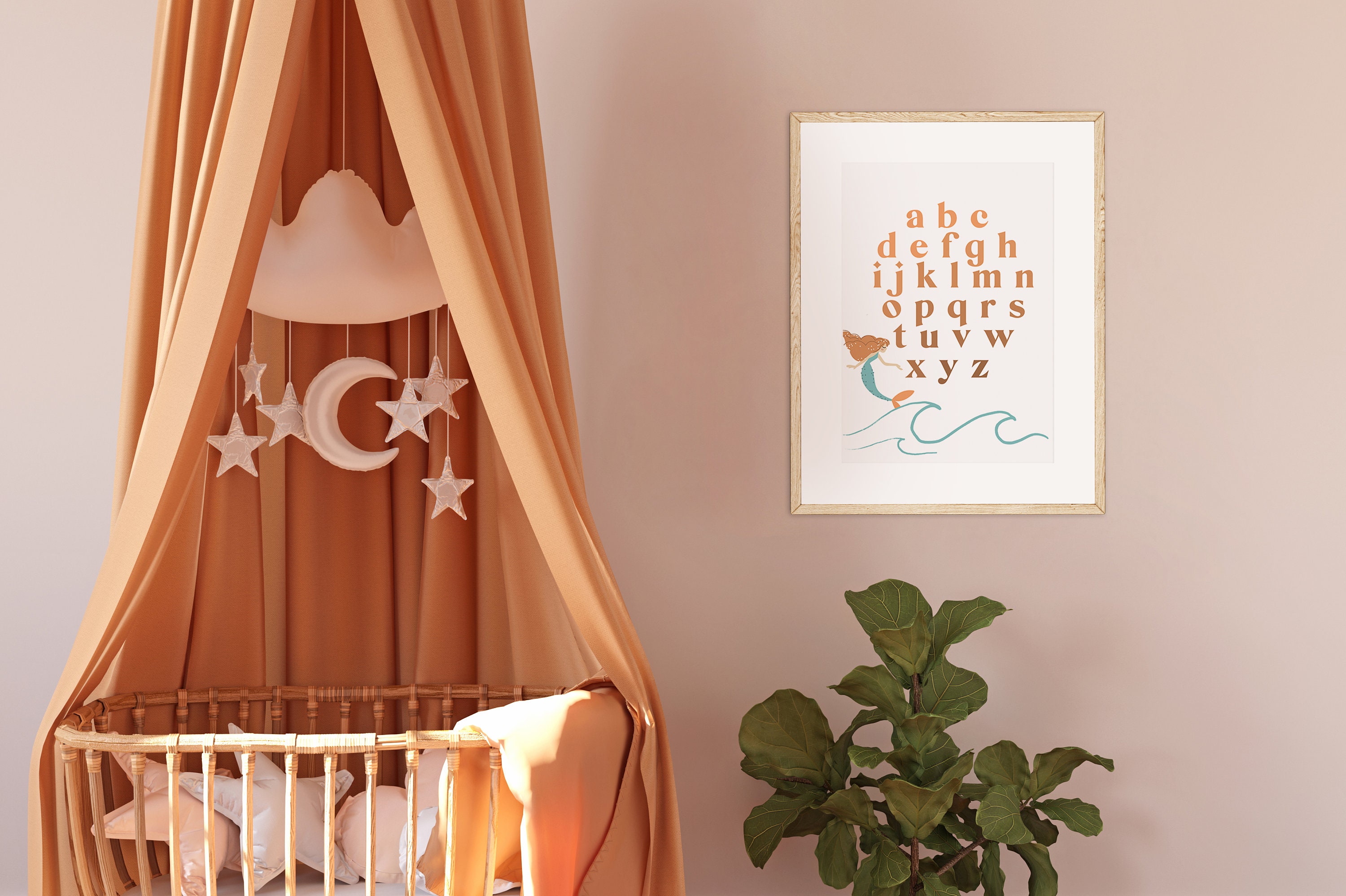 Mermaid ABC Print Kids Wall Art - Etsy Australia