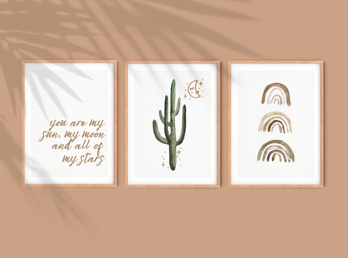 Cactus Boho Wall Printable Boy Nursery Art - Etsy