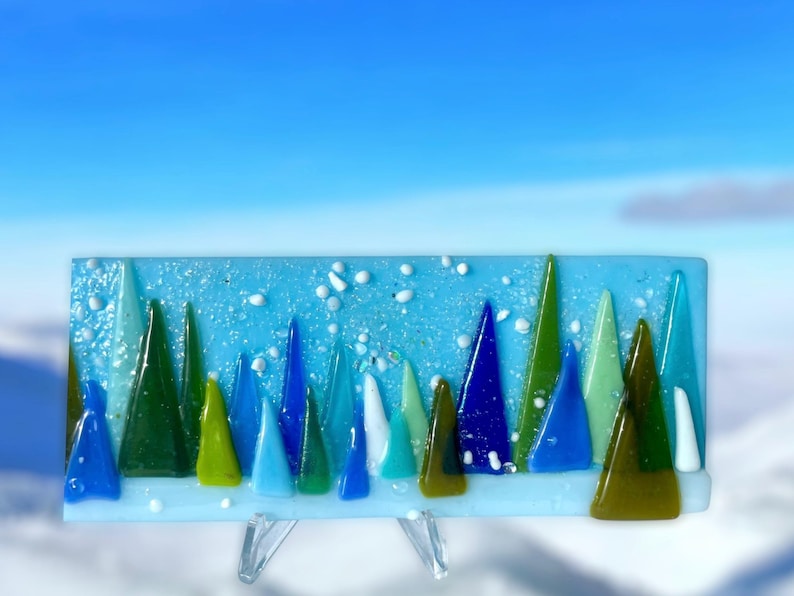 Fused Glass Winter Tree Vista - Etsy