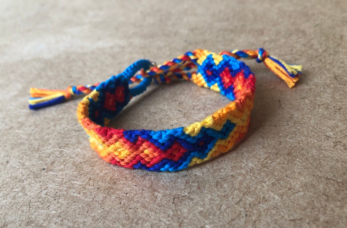 Fire Colored Friendship Bracelet - Etsy
