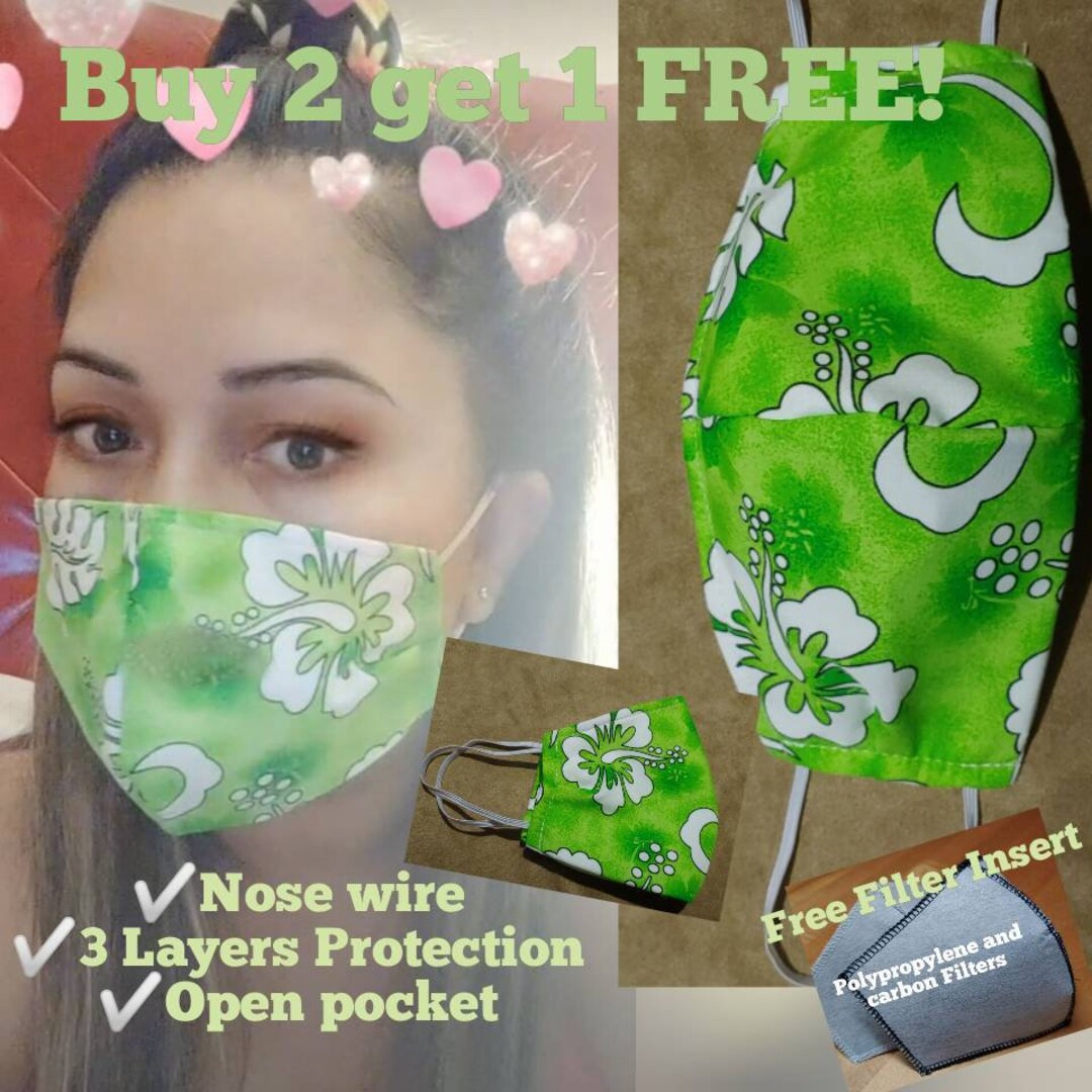 Buy 2 Get 1 Free Removable Filters Inserts, Adults /kids Face Mask ...