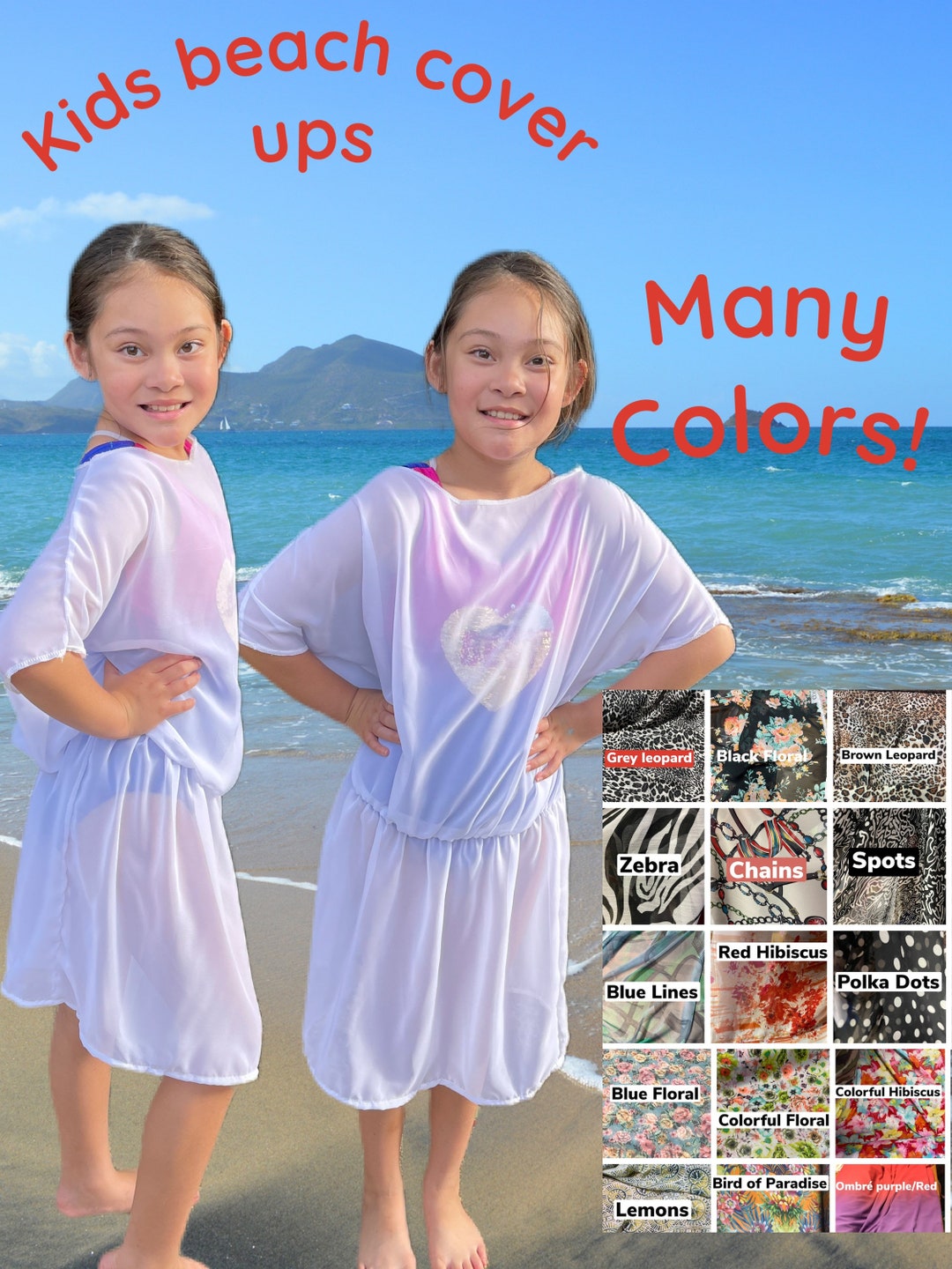 Girls Beach Cover Ups Full Coverage/kids Beach Cover Ups/ Girls Trendy ...