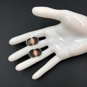 Anson Cufflinks Art Deco Revival Black and Coral Mid Century - Etsy