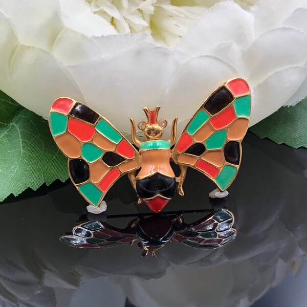 Enamel Butterfly Pin - Etsy