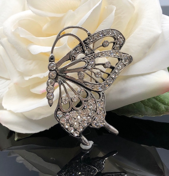 Rhinestone Butterfly Brooch, Crystal Butterfly PIn, S… - Gem