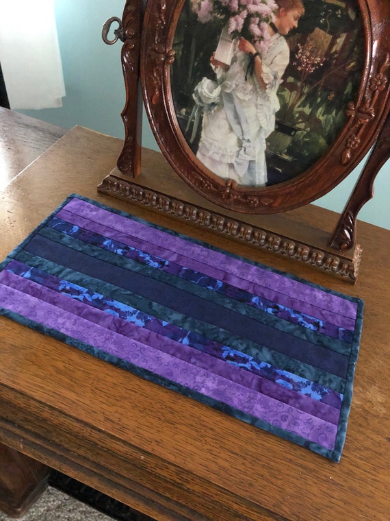 Lavender Table Topper 15 X 7 Quilted Table Mat Purple Candle - Etsy