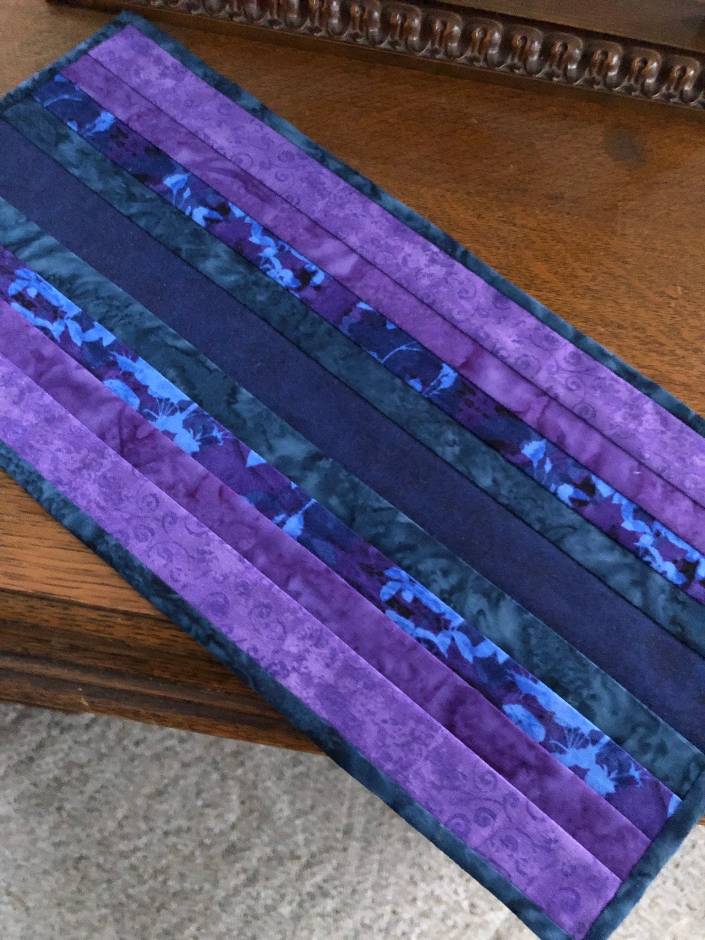 Lavender Table Topper 15 X 7 Quilted Table Mat Purple Candle - Etsy