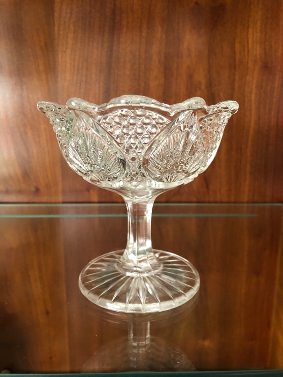 Vintage Glass Compote EAPG Compote Mckee Small Compote | Etsy