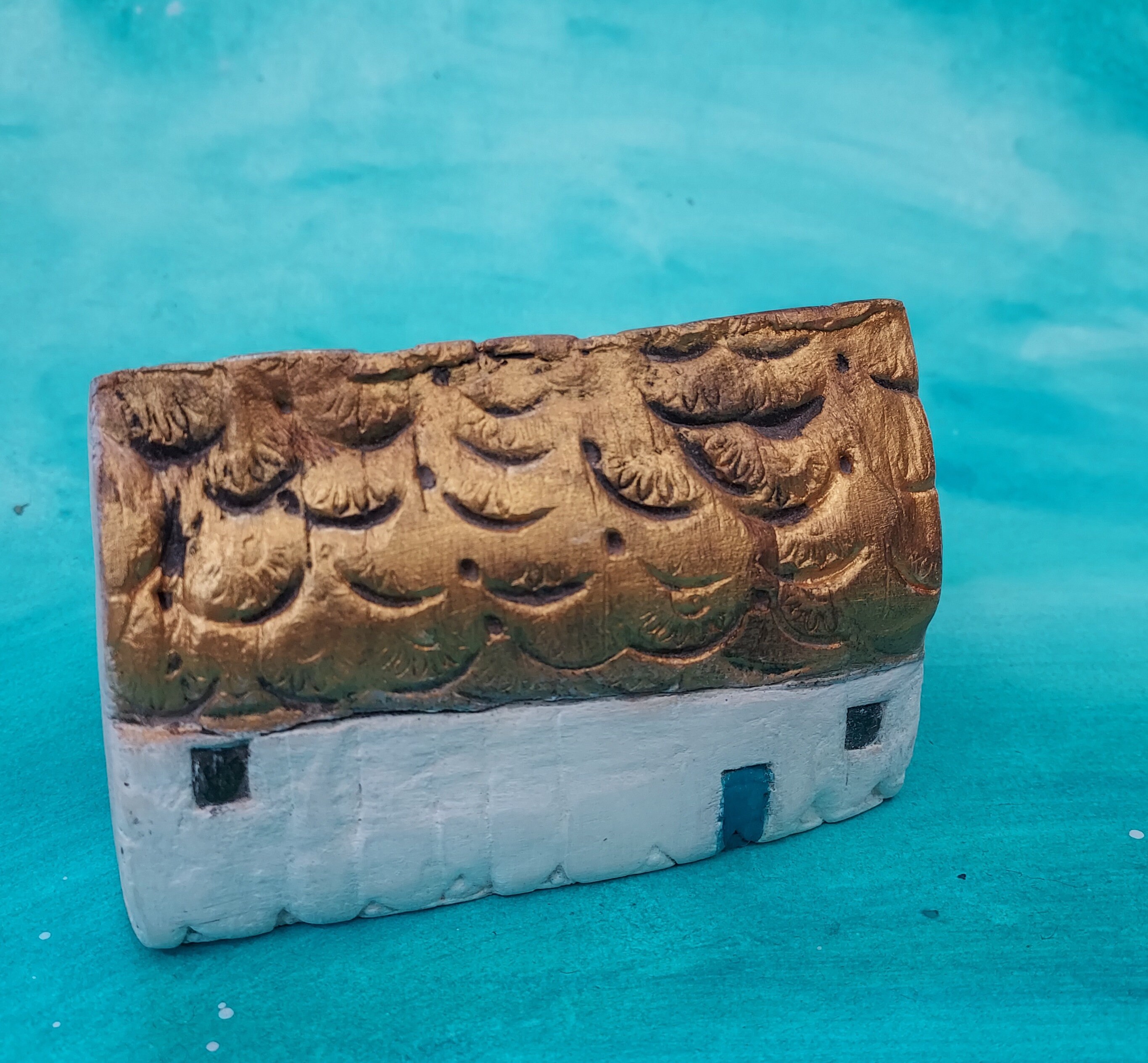 Seashell Cottage . Handmade Clay Model. Rustic Bespoke Design by Lisa ...