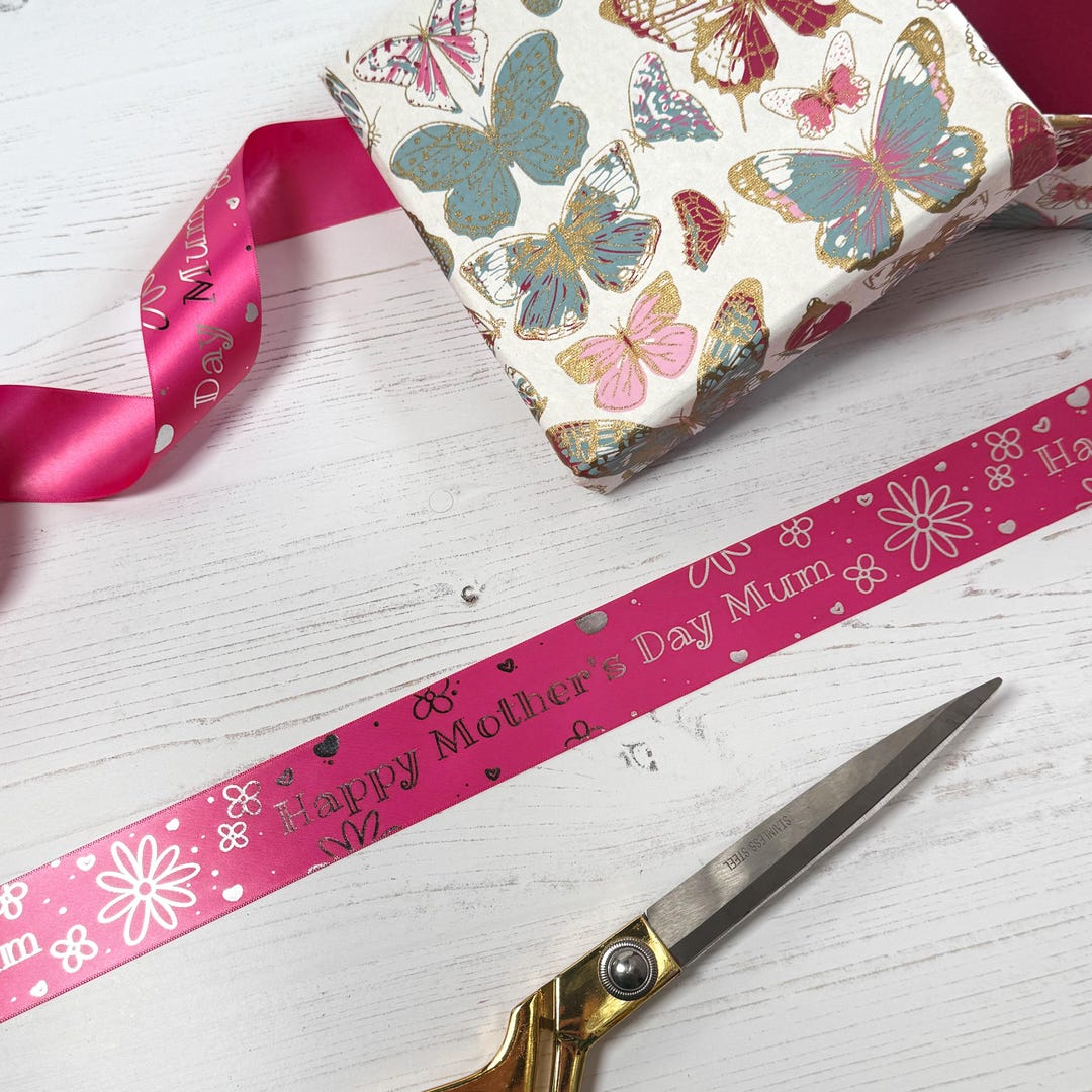 Personalised 38mm Floral Mother's Day Printed Ribbon - Etsy