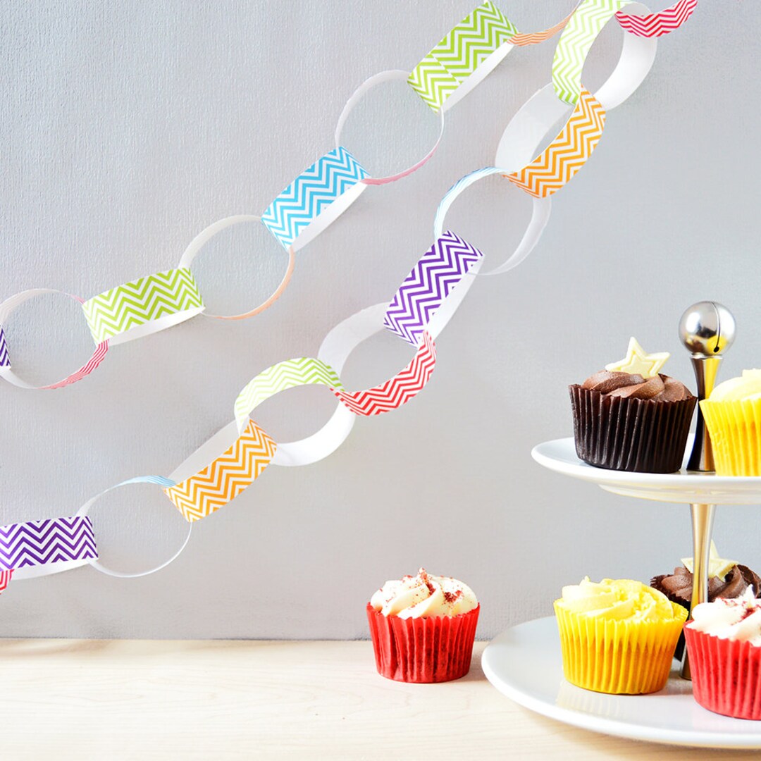 Chevron Paper Chain Kit Birthday Party Decorations Kid's Craft ...
