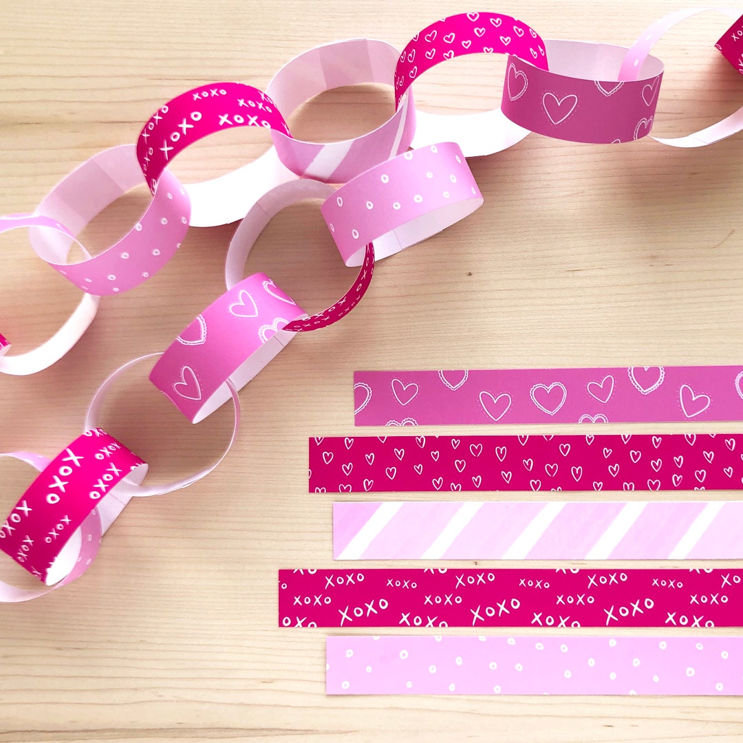 Valentine's Day Paper Chain Kit - Etsy
