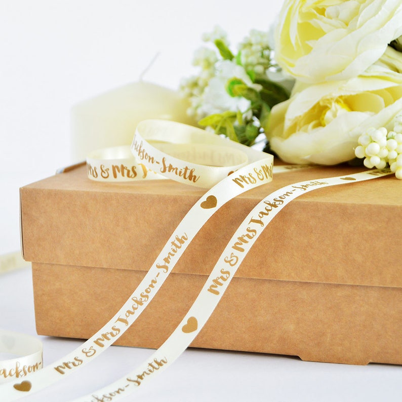 Wedding 10mm Personalised Printed Ribbon Wedding Gift Wrap | Etsy