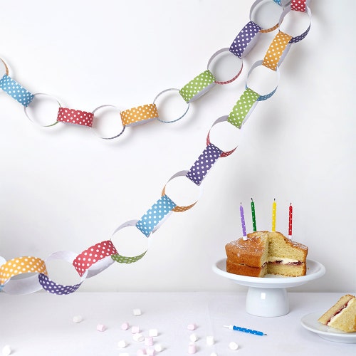Pastel Polka Dot Paper Chain Kit Party Decorations - Etsy