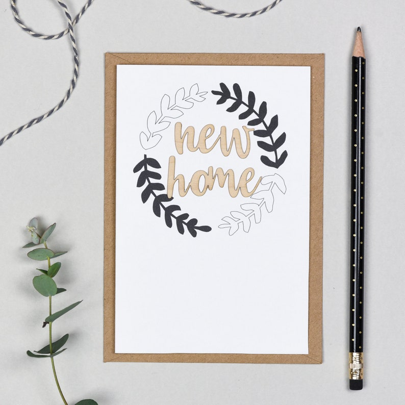 New Home Wooden Words Card - Etsy